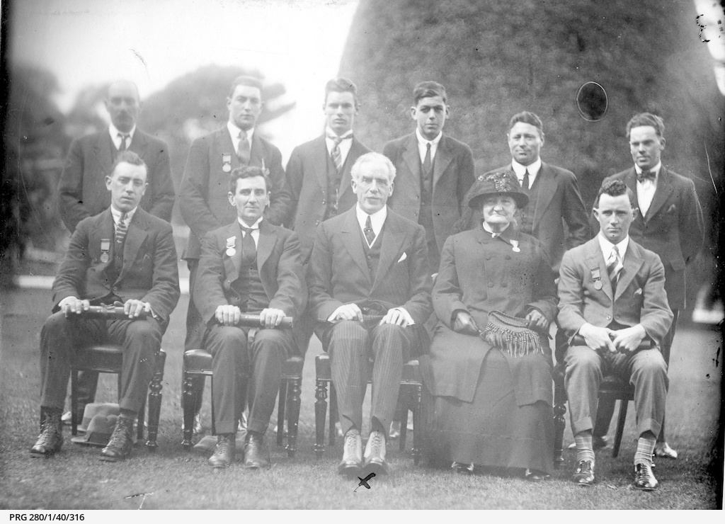 Sir Tom Bridges and Royal Humane Society medallists • Photograph ...