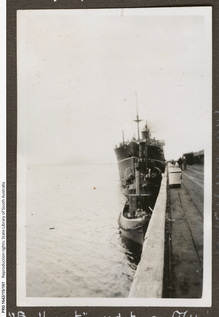 'Ballarat' and tugs • Photograph • State Library of South Australia