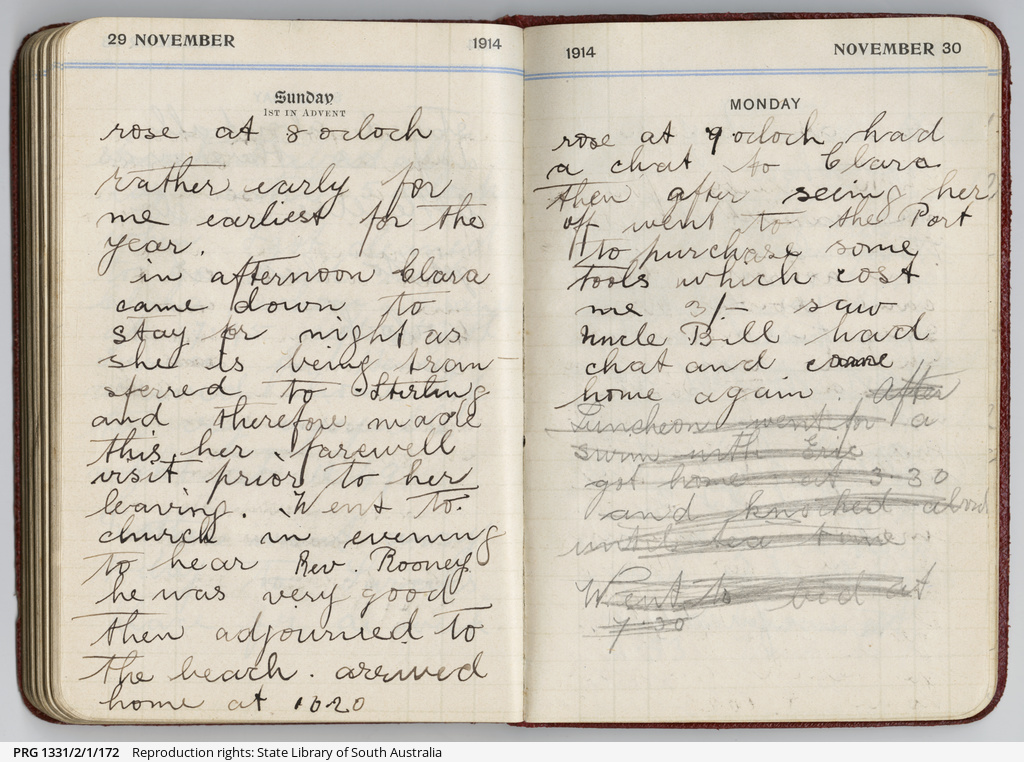Diary of Frederick Leopold Terrell, 1914 • Manuscript • State Library ...