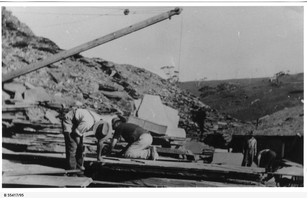 Workers at the Australian Slate Quarries, Willunga • Photograph • State ...